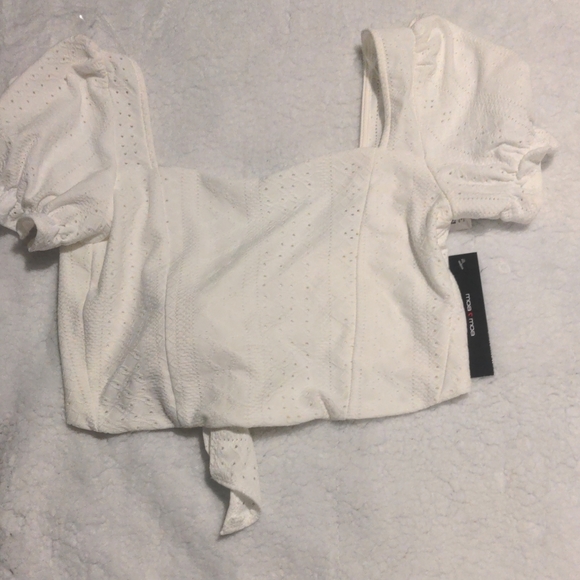 Moa Moa | Tops | Moa Moa White Crop Top With Bow On The Back | Poshmark